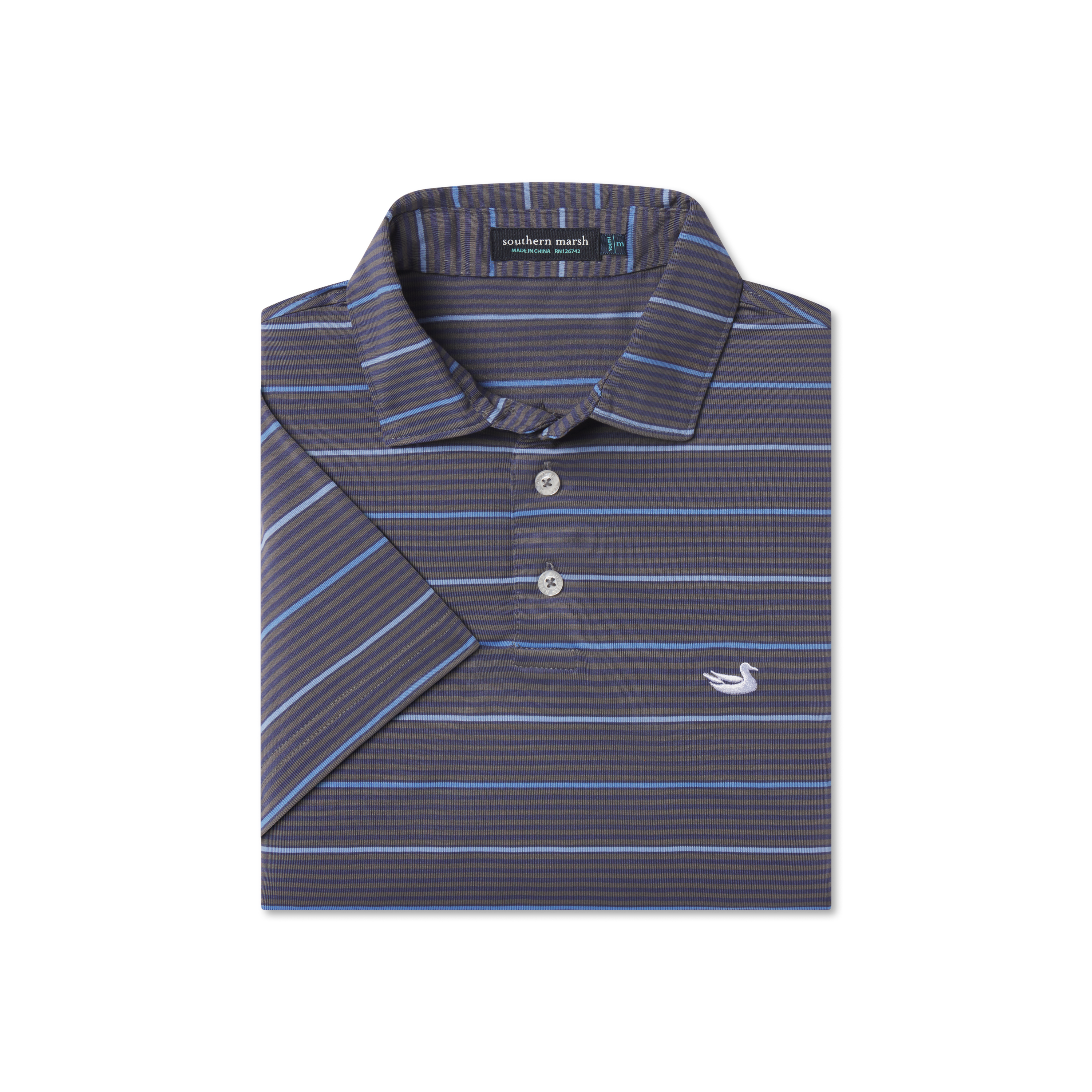 Youth Gridiron Stripe Performance Polo – Southern Marsh Collection